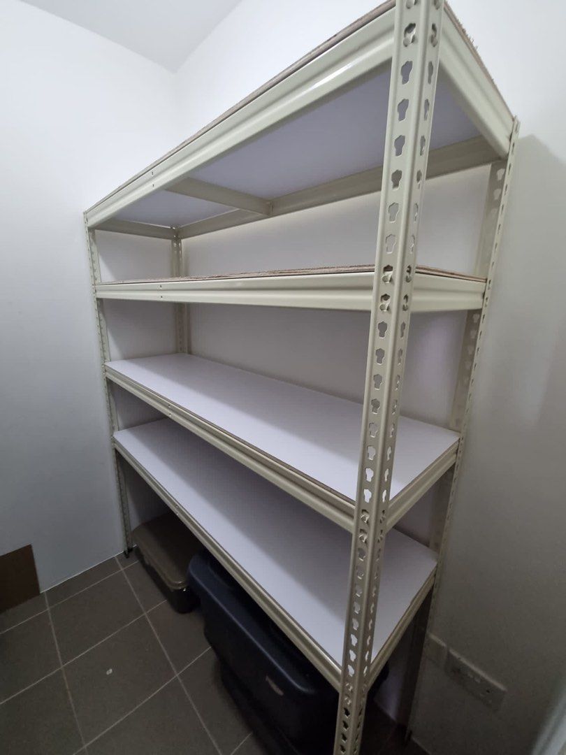 PVC Wood Shelving Shelf| Premium Black Metal Boltless Rack| Metal ...