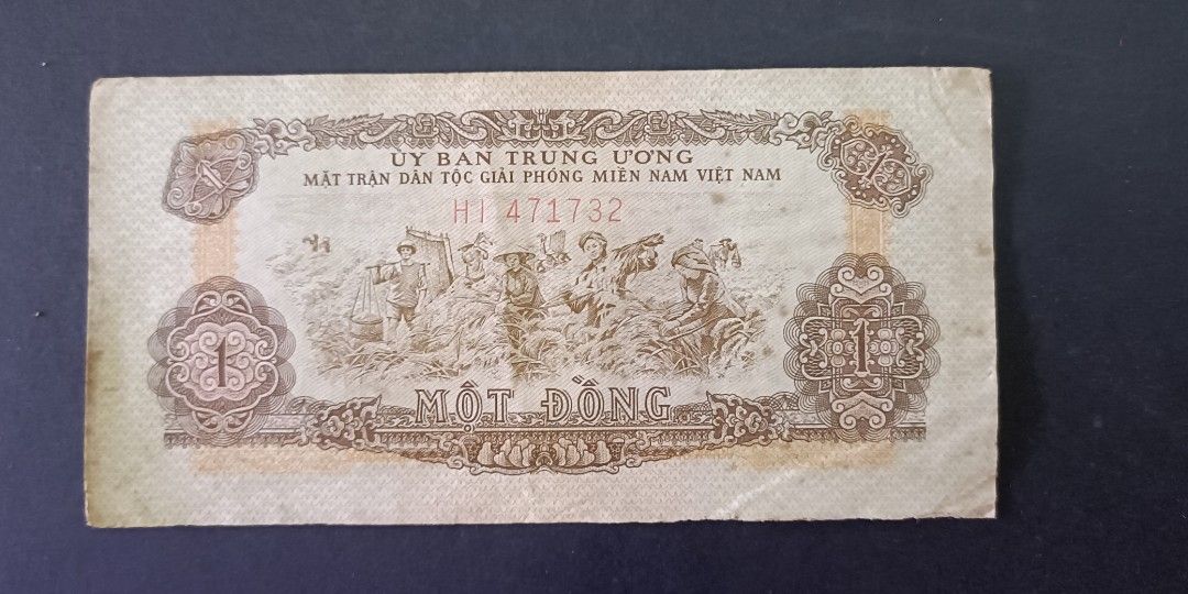 RARE VIETNAM 1963 National Bank 1 Dong (Mot Dong) & 1987 200 Dong(Hai ...