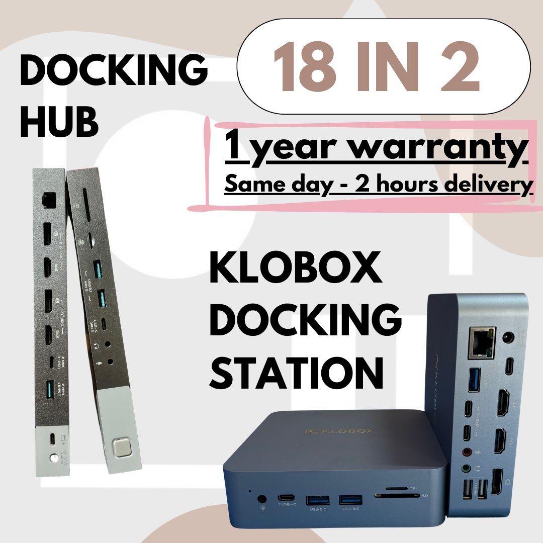 READY INSTOCK Klobox 18 in 2 Docking Station and Docking Hub for mac ...