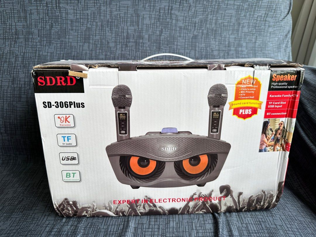 SDRD - SD306 Plus Gold Portable Karaoke speaker with 2 mics, Audio, Portable Music Players on ...