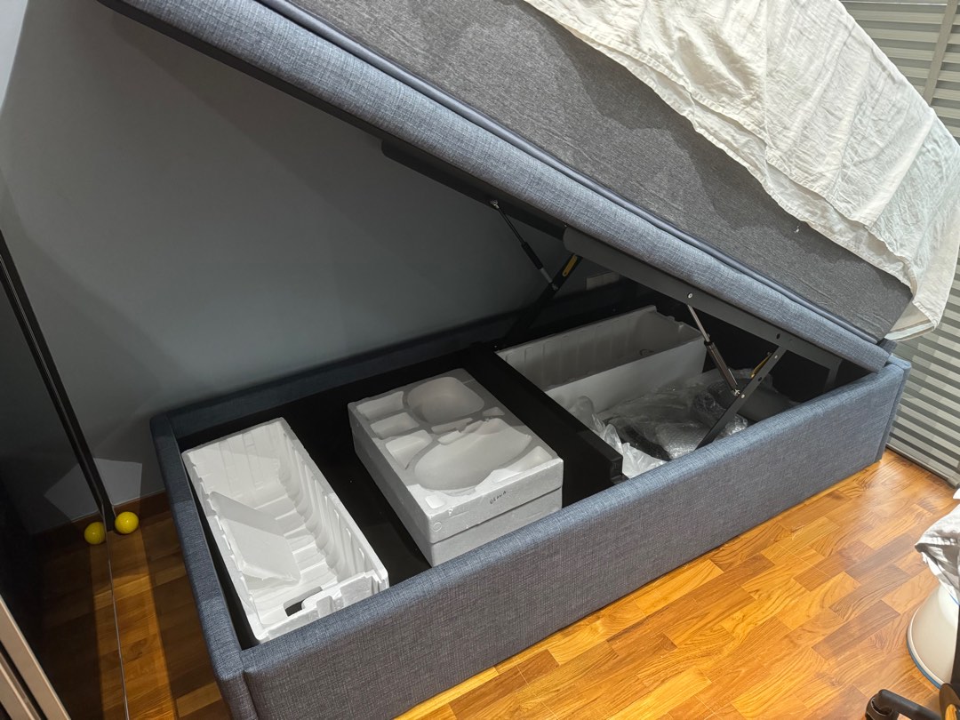 Single storage bed frame, Furniture & Home Living, Furniture, Bed ...