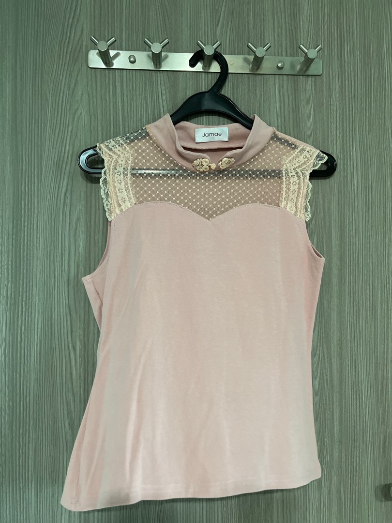 Sleeveless female cheongsam pink Chinese colar Top cny, Women's Fashion ...
