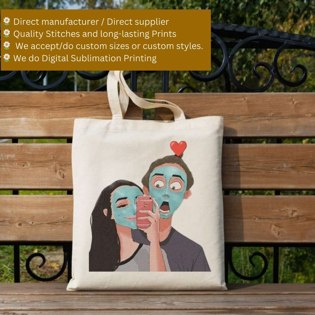 SWEET COUPLE MEME TOTE BAGS, SOUVENIR, GIVEAWAY, Women's Fashion, Bags ...