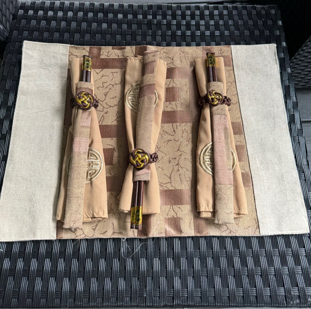 Table place mat with a pair of chopsticks each, Furniture & Home Living ...