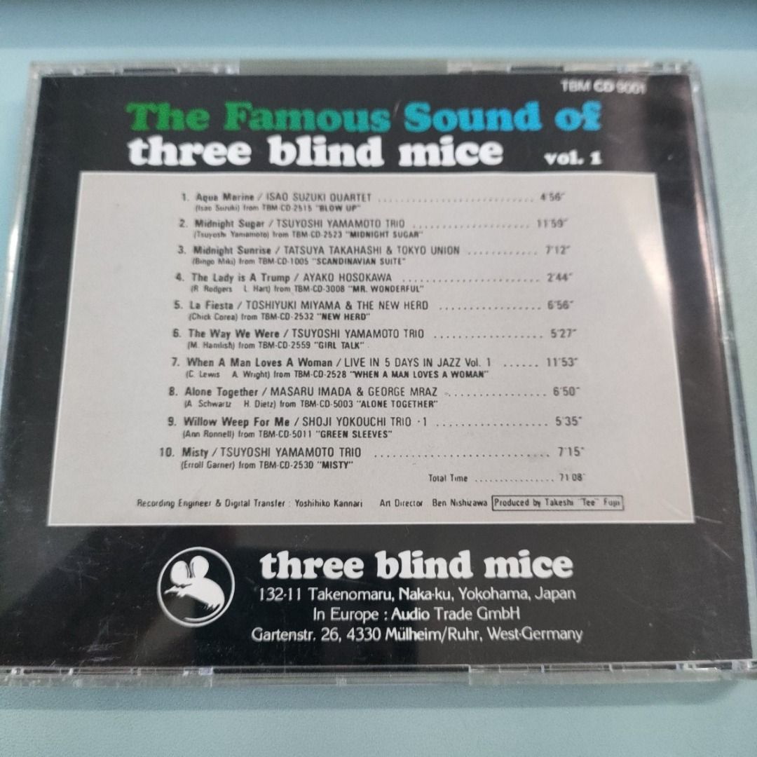 The Famous Sound of Three Blind Mice Vol.1 CD, 書籍、休閒與玩具, 樂器、音樂相關, CD、DVD在旋轉拍賣