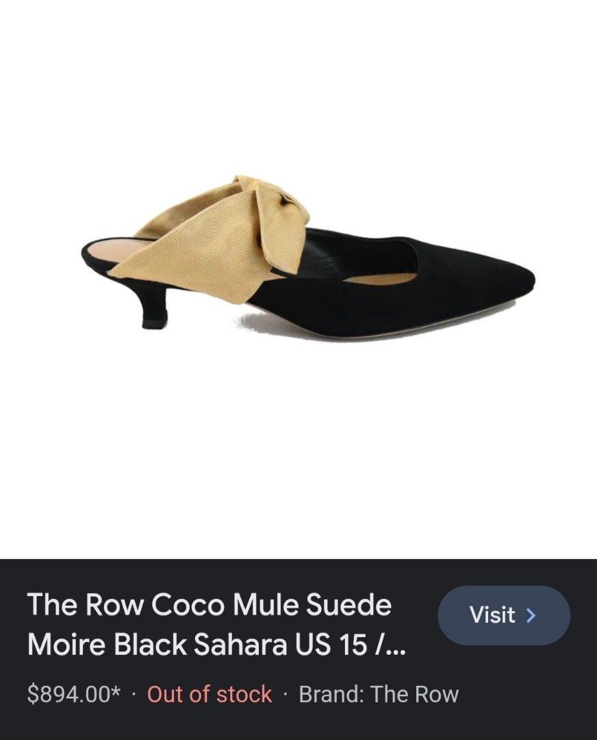 The Row Coco Mule Suede Moire Black Sahara 40mm, Luxury, Sneakers ...