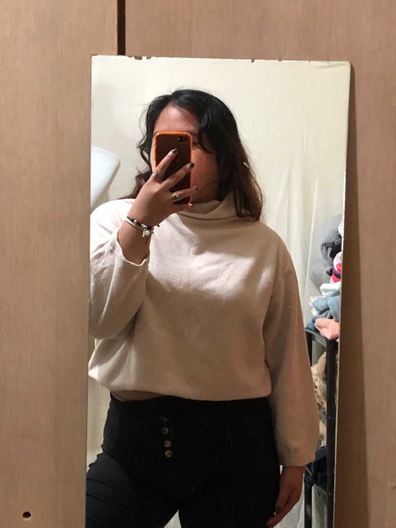 TOPVALU Japan Oatmeal Turtleneck Pullover, Women's Fashion, Tops ...