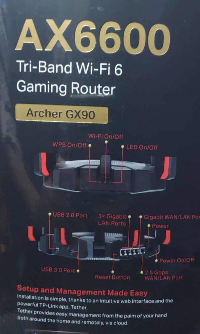 Tp link ( GX90 ) AX6600 Tri Band wifi 6 Gaming Router, Computers & Tech ...