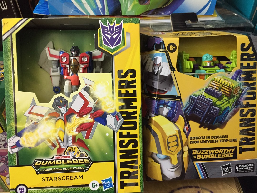 Transformers Cyberverse Decepticon Starscream Space Jet & Autobot Tow ...