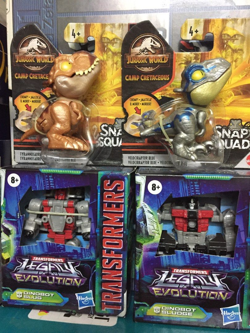 Transformers Legacy Dinobot Slug & Sludge and Jurassic World Snap Squad ...