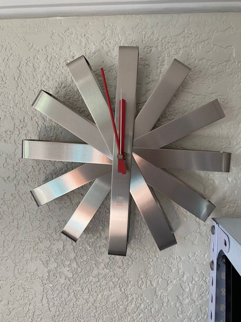 Umbra Ribbon Wall Clock, Furniture & Home Living, Home Decor, Clocks on ...