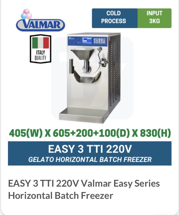 Valmar Easy 3 TTI Gelato Machine, TV & Home Appliances, Kitchen ...