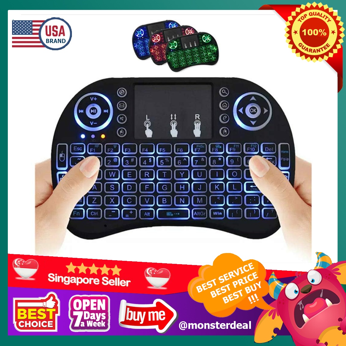 Wireless Mini Keyboard Remote Control Touchpad Mouse Combo Controller ...