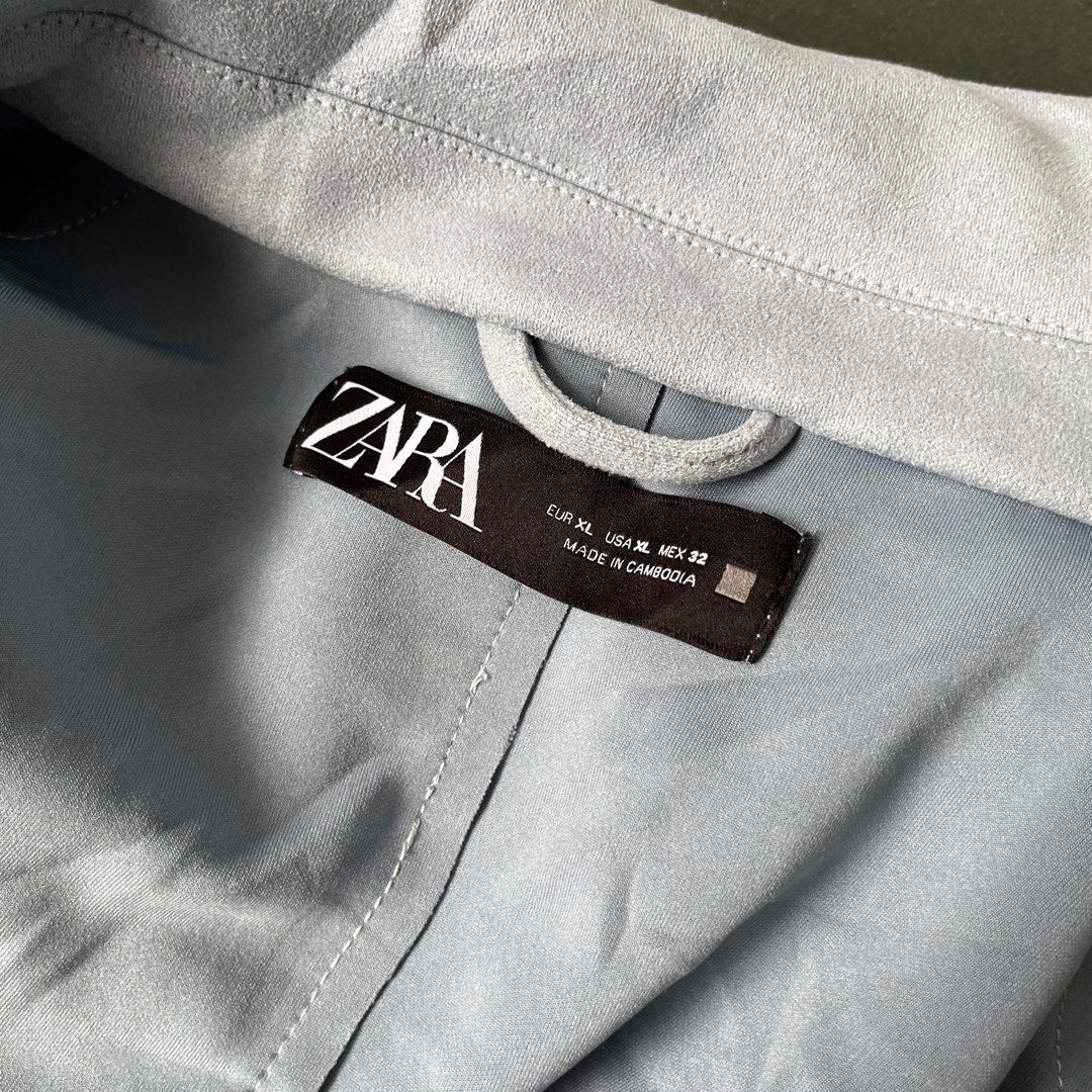 Zara Light Blue Coat, Women's Fashion, Coats, Jackets and Outerwear on ...