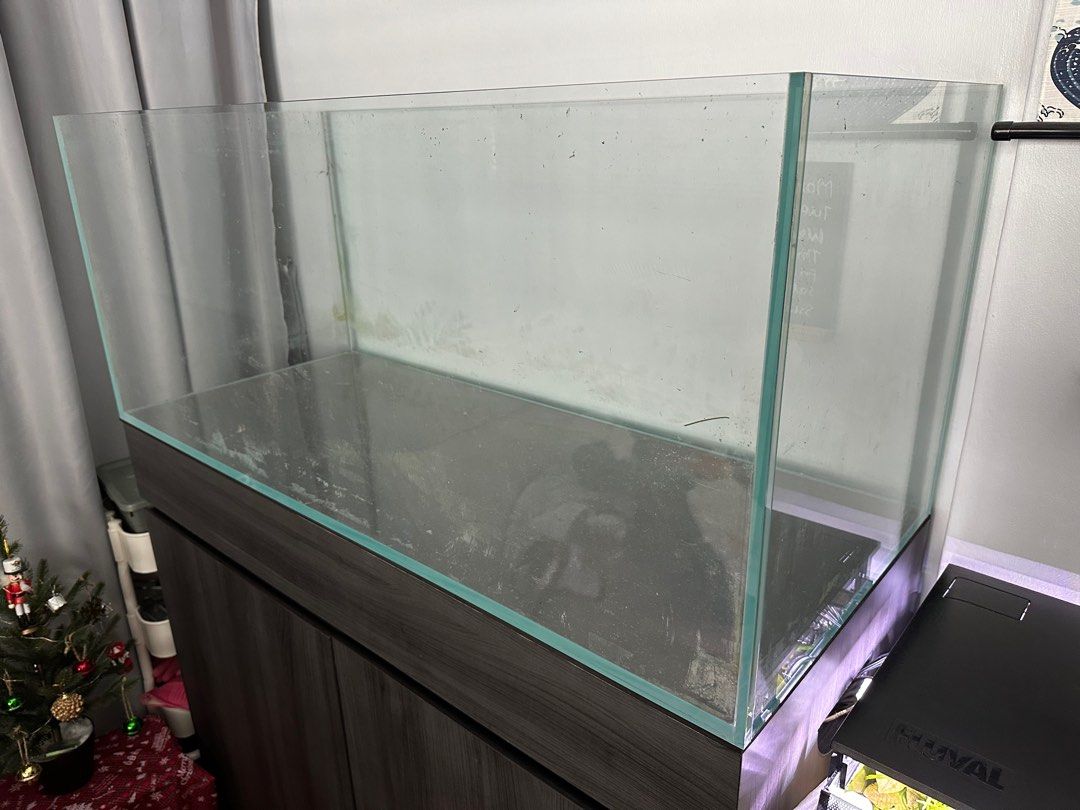 4ft/120cm low-iron Crystal glass fish tank set + customised plywood ...