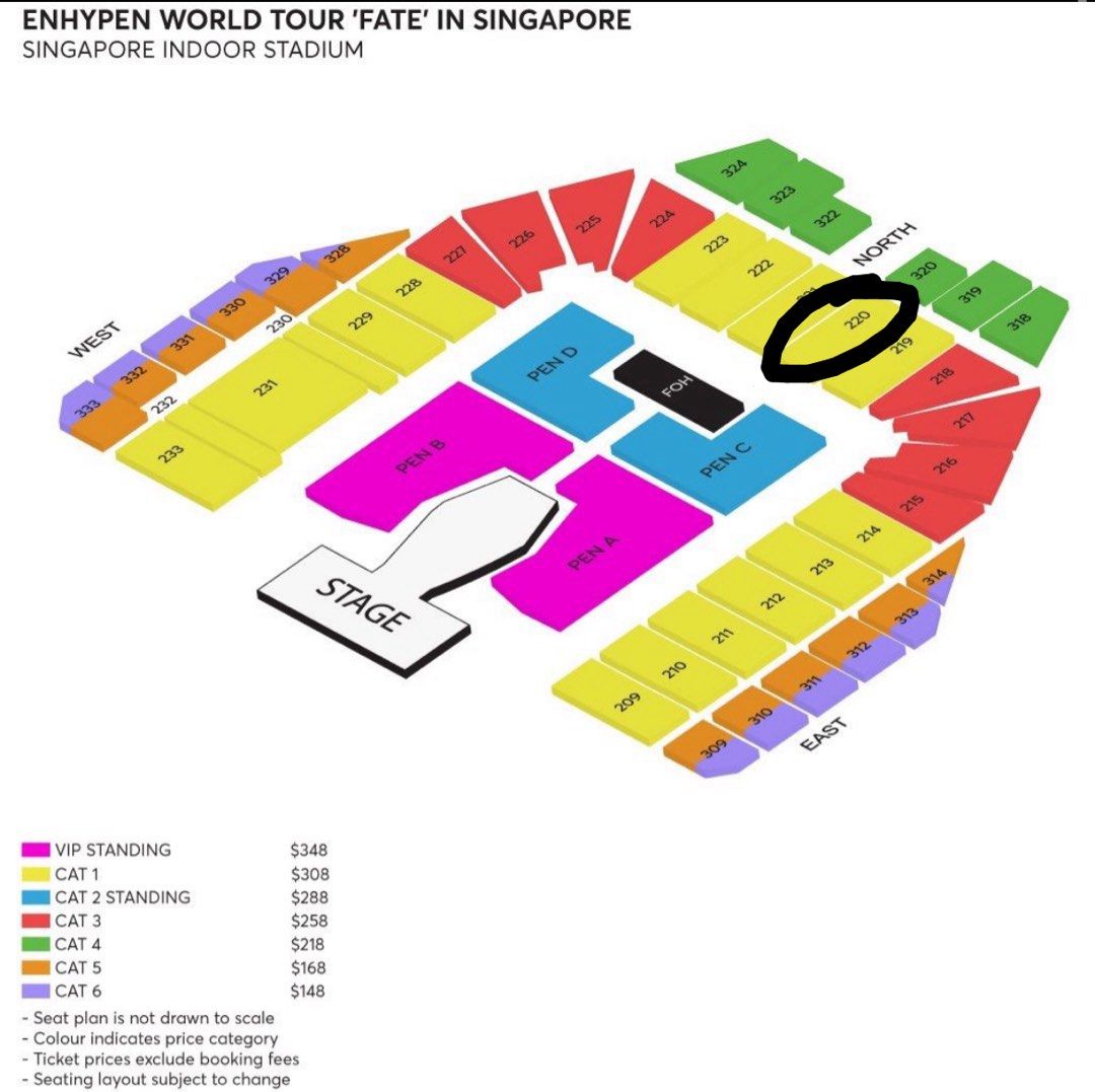 ( URGENT ) enhypen fate sg concert tickets. CAT 1 section 220, Tickets ...