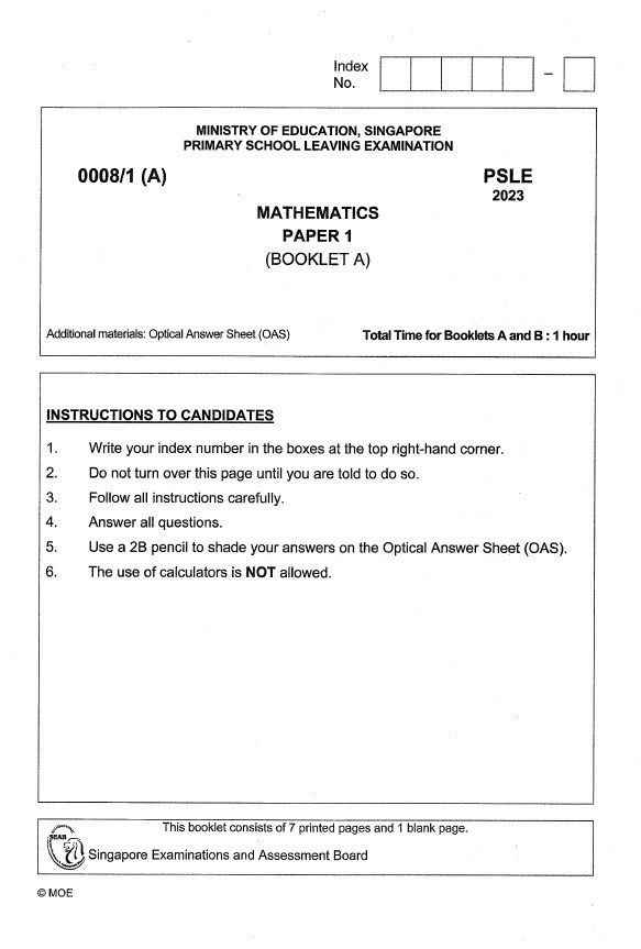 Actual PSLE Past Year Exam Papers 2017-2024 Standard Subjects With ...