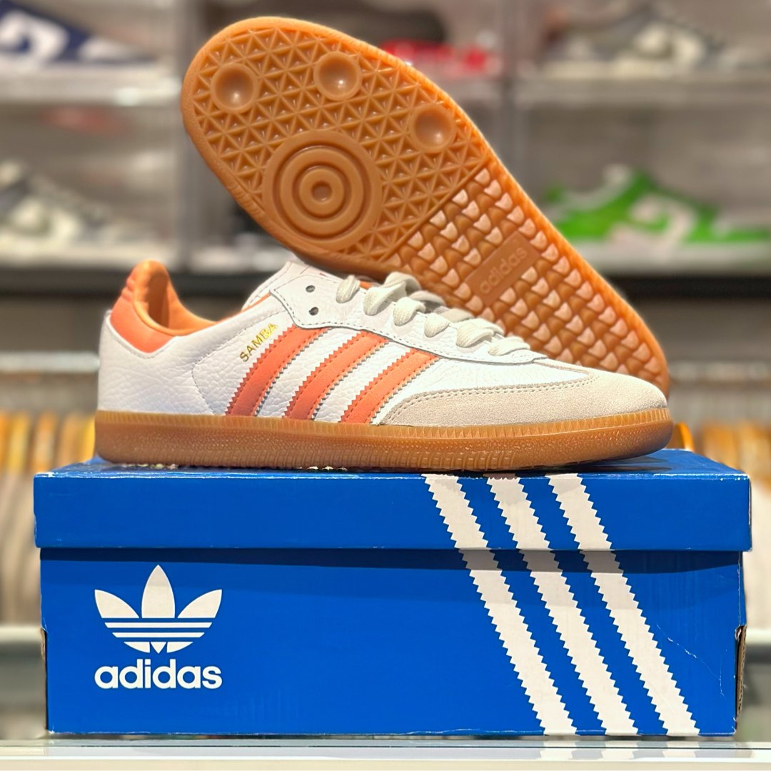 Adidas Samba OG White Wonder Clay Gum Pink Salmon, Men's Fashion ...