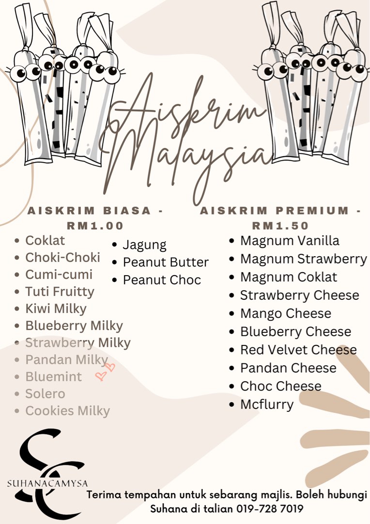 Aiskrim Malaysia Jb, Food & Drinks, Chilled & Frozen Food on Carousell