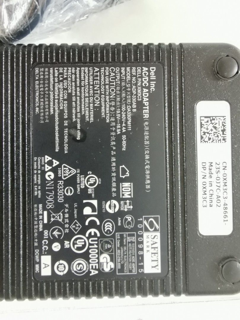 Alienware Dell Power Adaptor, Computers & Tech, Parts & Accessories ...