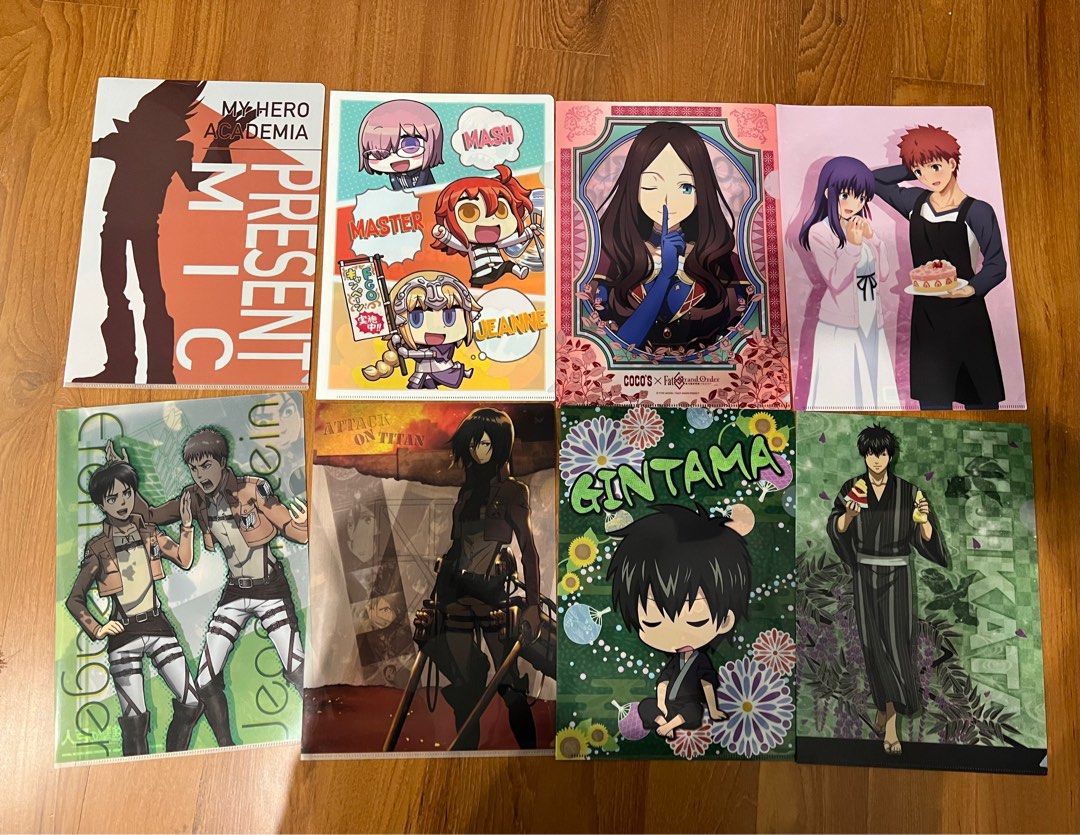 Anime A4 folders Code Geas , Madoka Magica , Attack On Titan , Fate ...
