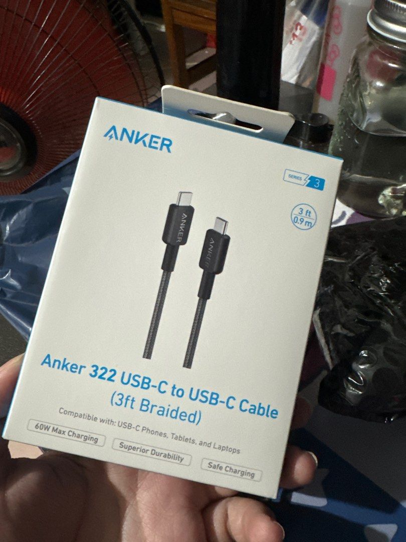 ANKER 322 USB-C to USB-C Cable (3ft), Mobile Phones & Gadgets, Mobile & Gadget Accessories ...