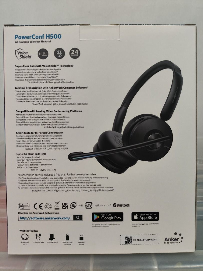 ANKER PowerConf H500 AI-Powered Wireless Bluetooth Stereo Headset ...