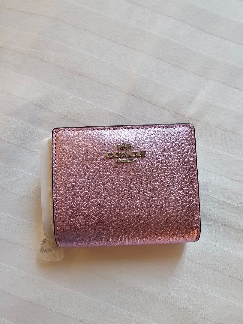 Authentic Coach Metallic leather lilac bifold wallet, Luxury, Bags ...
