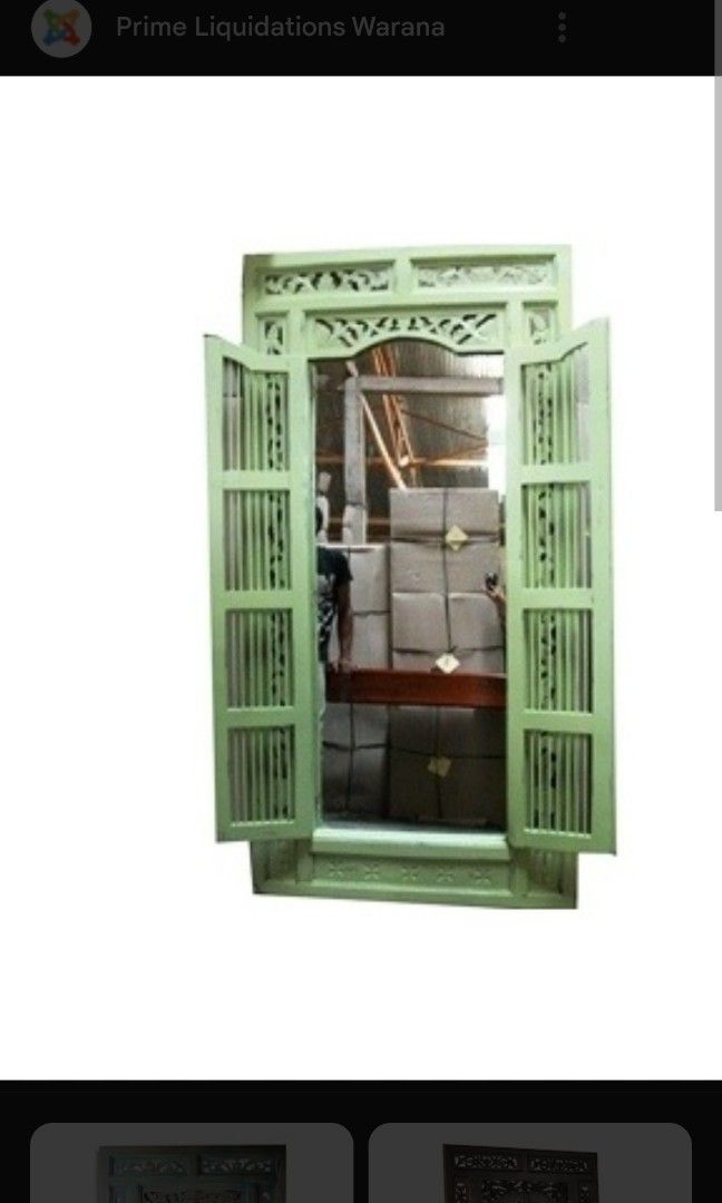 Large Balinese teak mirror, window shutter design / wall decor ...