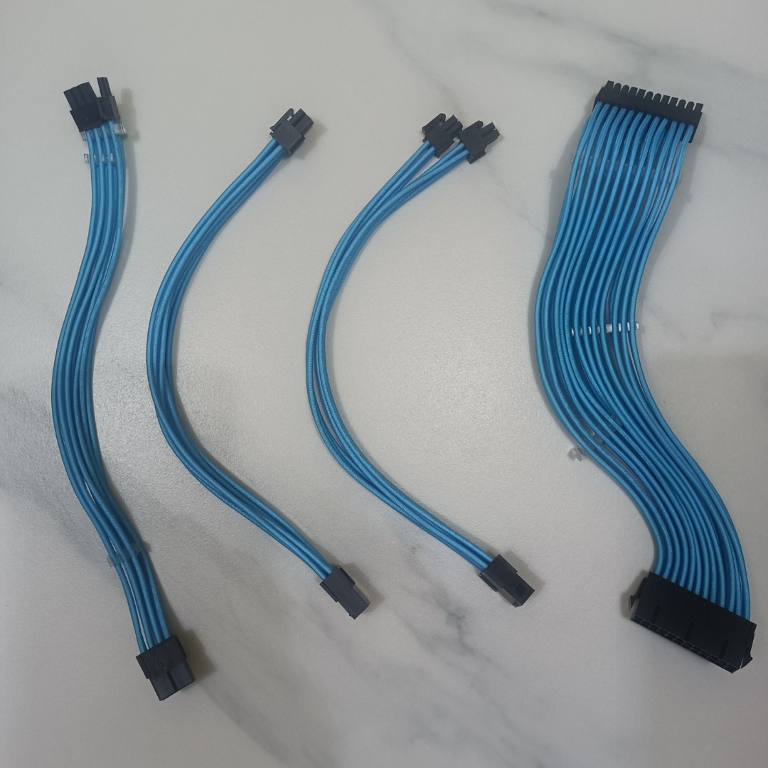 Blue PSU GPU Power Supply Extension Sleeve Cables, Computers & Tech ...