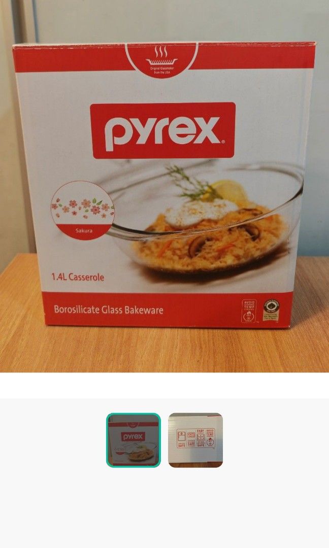 BNIB Pyrex 1.4 ltr glass casserole with cover, TV & Home Appliances ...