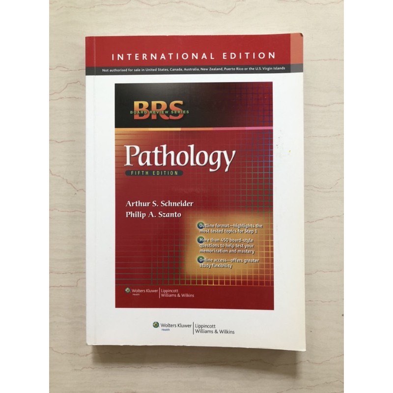 BRS Pathology 病理學 原文書 第五版 國際版 醫學系用書 7成新, 書籍、休閒與玩具, 書本及雜誌, 教科書、參考書在旋轉拍賣
