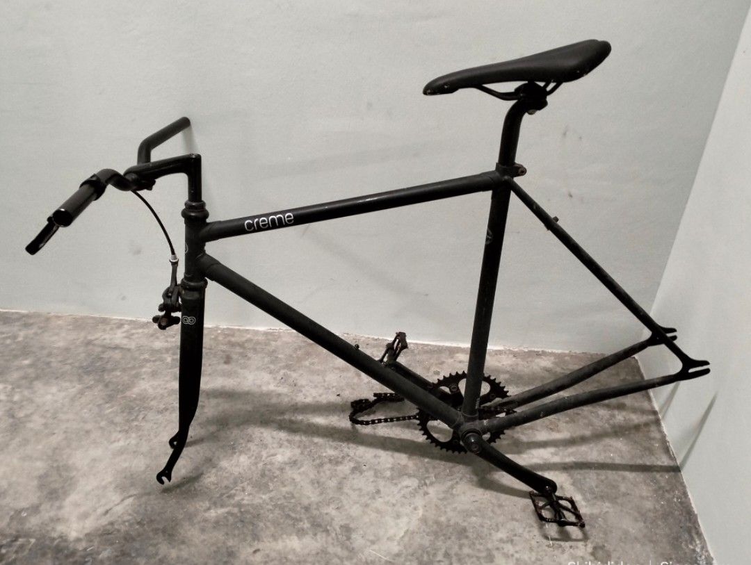 Classic Creme Vinyl Solo Fixie Frameset, Sports Equipment, Bicycles ...