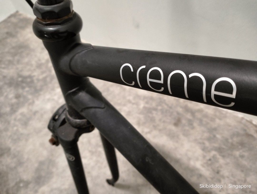 Classic Creme Vinyl Solo Fixie Frameset, Sports Equipment, Bicycles ...