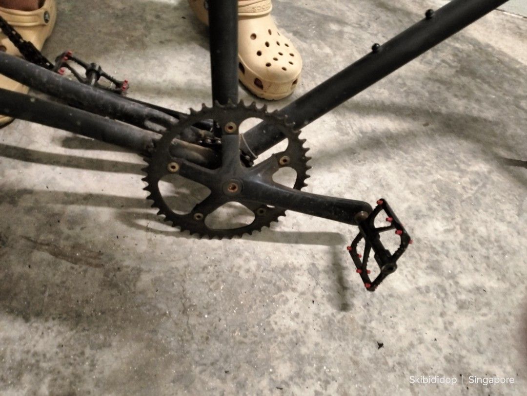 Classic Creme Vinyl Solo Fixie Frameset, Sports Equipment, Bicycles ...