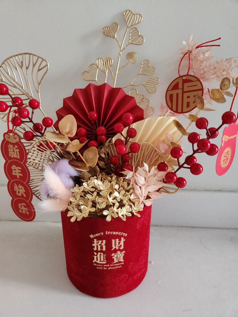 CNY 2024 decor (Blessing Pot/ Box), Furniture & Home Living, Home Decor ...