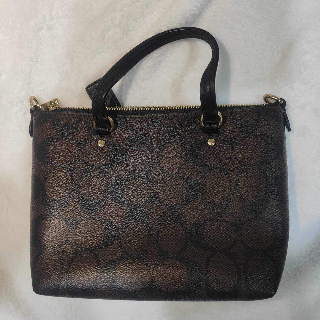 Coach Mini Gallery Crossbody Bag in Signature Canvas in Brown/Black ...