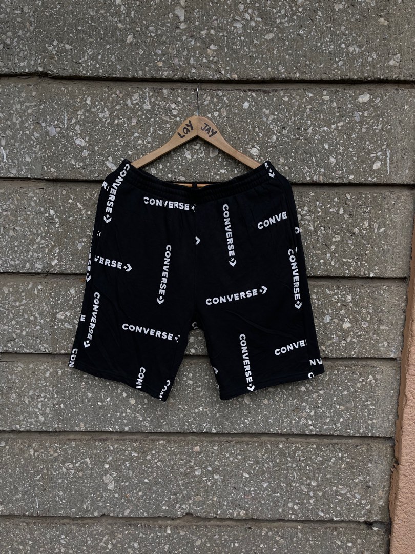 CONVERSE AOP BLACK SHORT, Men's Fashion, Bottoms, Shorts on Carousell