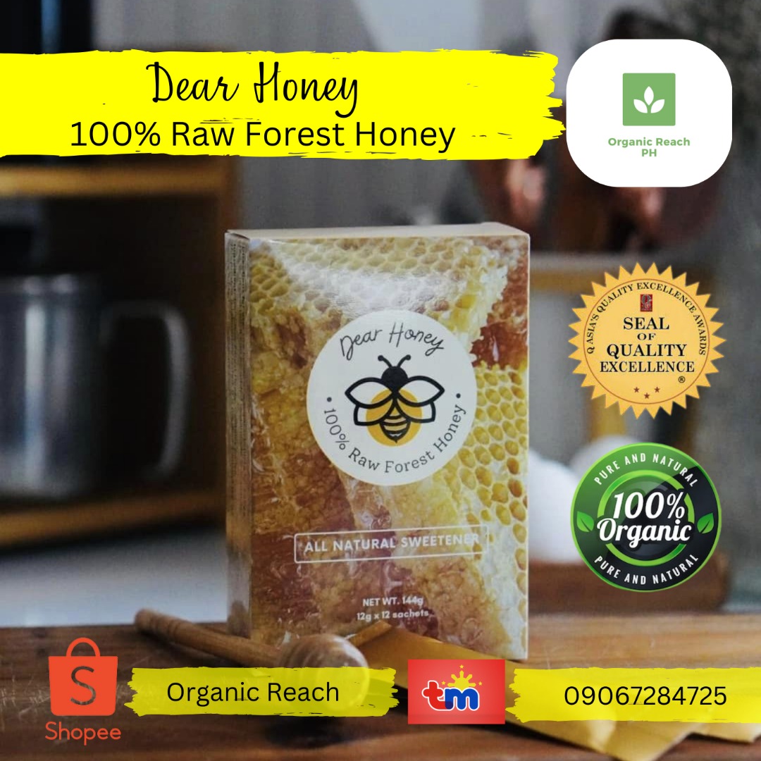 DEAR HONEY 100% RAW FOREST HONEY 144g 12g x 12 Sachets.ALL NATURAL SWEETENER, Health & Nutrition ...