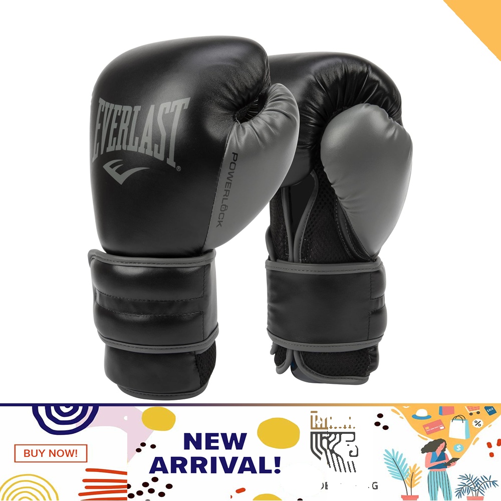 Everlast PowerLock2 Training Glove (Black/Grey), Sports Equipment ...