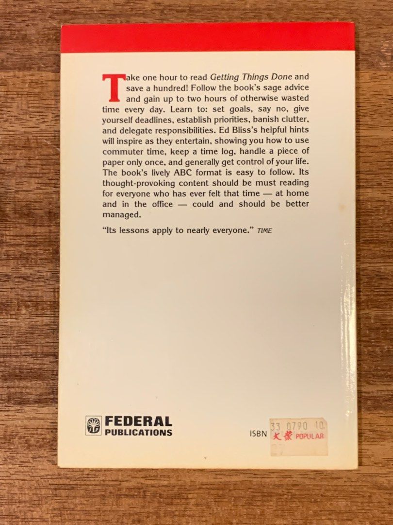 Getting Things Done ; The ABCs of Time Management book by Edwin C Bliss, Hobbies & Toys, Books ...