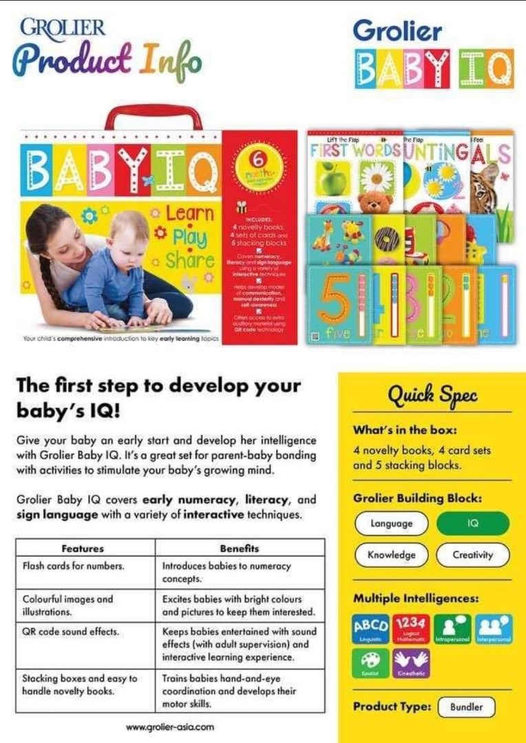 GROLIER Baby IQ Book Set, Babies & Kids, Infant Playtime on Carousell