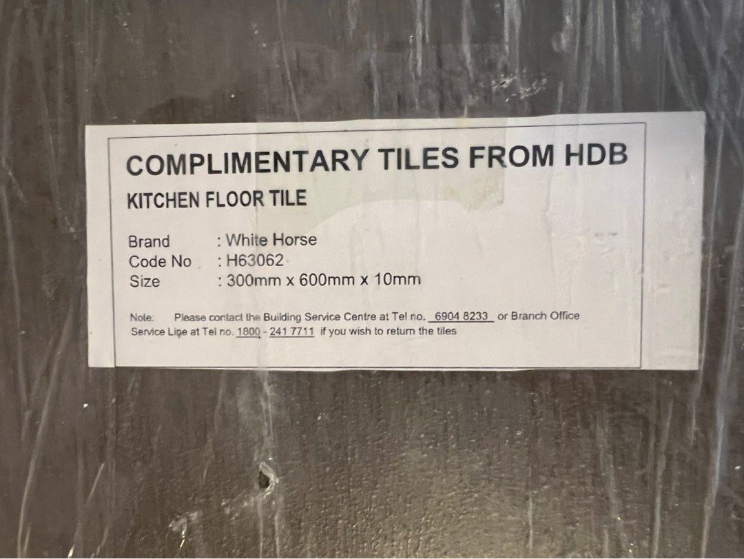 HDB Kitchen Floor Tiles White Horse H63062, Everything Else on Carousell