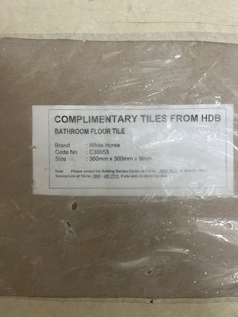 HDB Tiles White Horse C30053, Furniture & Home Living, Home Decor ...