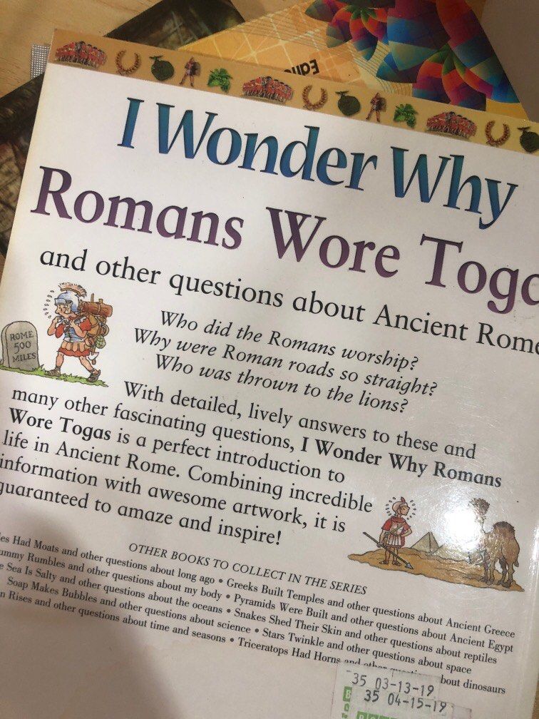 I Wonder Why Romans Wore Togas, Hobbies & Toys, Books & Magazines ...