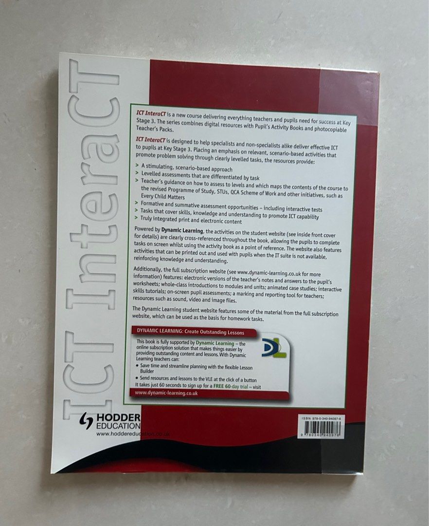 ICT InteraCT For KS3 Pupil’s Book 1 - IGCSE - preloved used textbook, Hobbies & Toys, Books ...