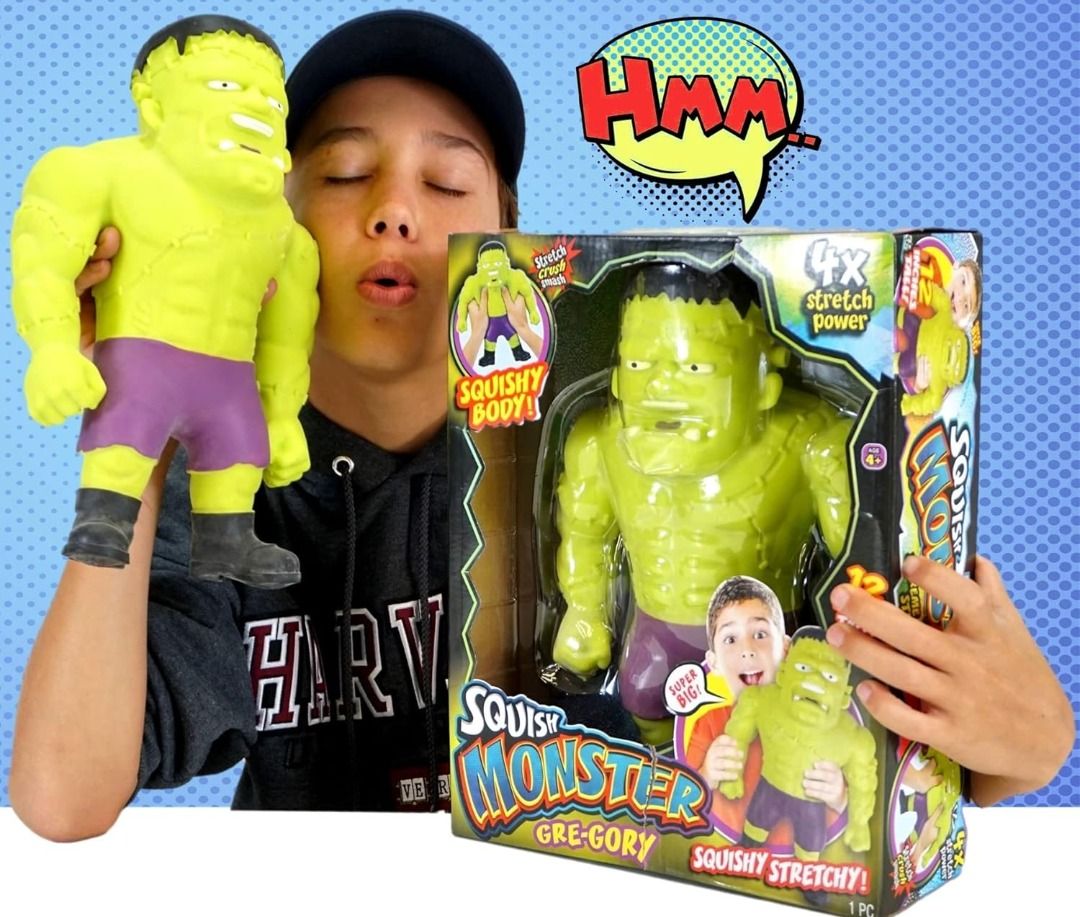 JA-RU Huge Mega Stretchy Monster Toy 12" Tall Stretching 400% his Size. Gregory Halloween Action ...