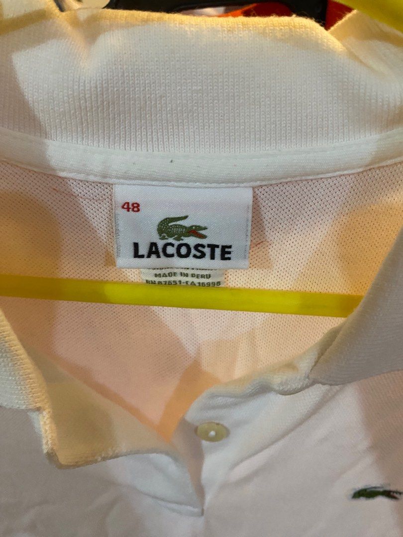 Lacoste White Collared Shirt (with Flaws), Women's Fashion, Tops ...