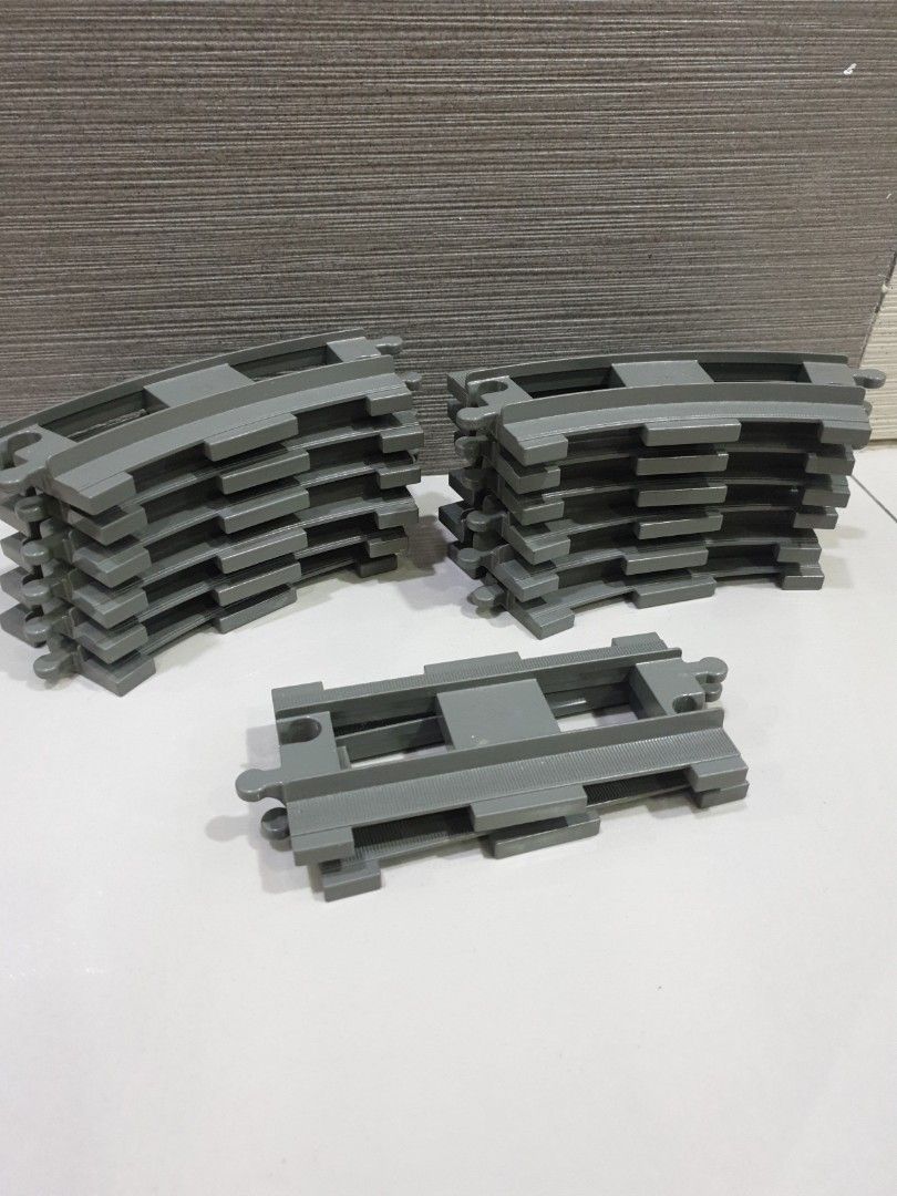 Lego Duplo 14 piece Grey Train track form a oval shape track, Hobbies ...