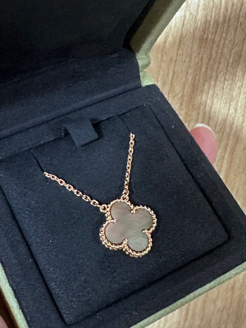 Like new VCA Alhambra necklace in grey MOP and rose gold, Luxury ...